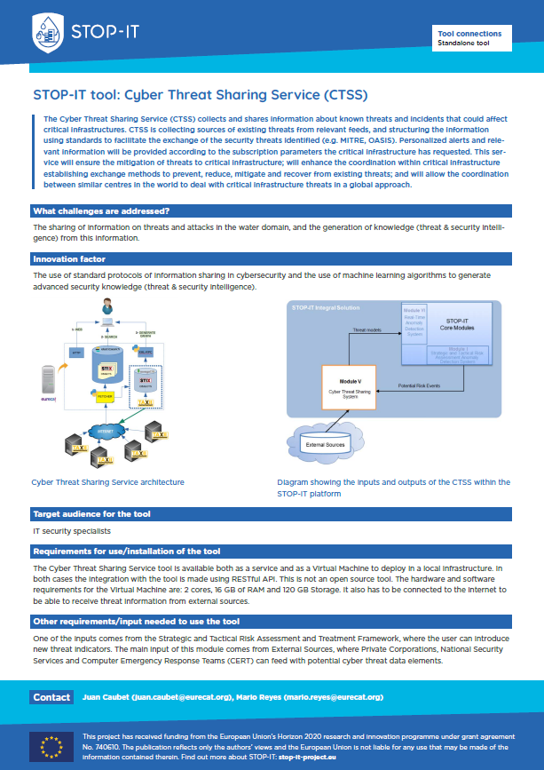 Factsheet: Cyber Threat Sharing Service (CTSS) » STOP-IT